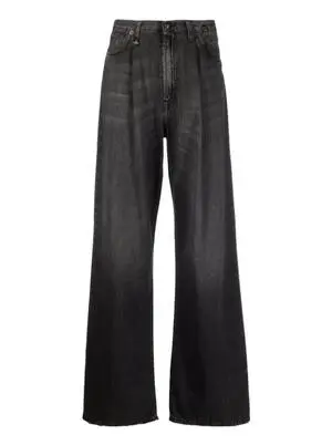 R13 Wide-leg Pleated Jeans - Black
