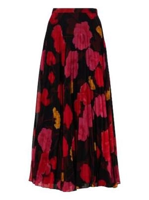 ERDEM Erdem Pleated Floral Midi Skirt