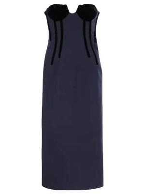 Sportmax Strapless Midi Dress With Cinched Waist - Black