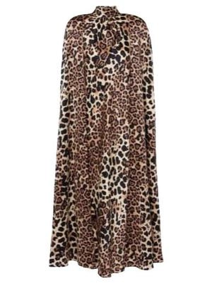 RODARTE Rodarte Leopard-Print Silk Charmeuse Gown With Cape Effect