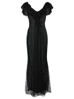 Alessandra Rich Lace Bow-tie Maxi Dress - Black