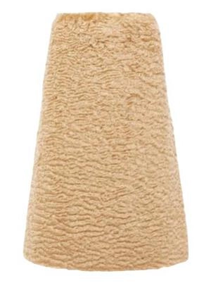 JIL SANDER Jil Sander Mohair And Cotton Blend Knee-Length Skirt Nude