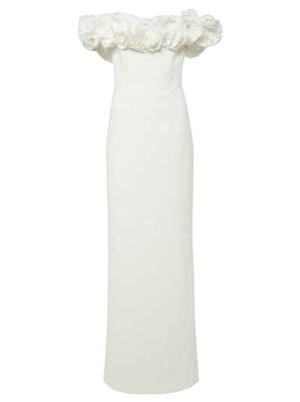 Rebecca Vallance Off-the-shoulder Gown With Back Slit - White