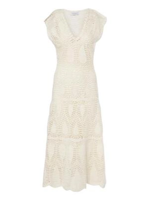 Gabriela Hearst Waldman Crochet Wool And Cashmere Maxi Dress - White