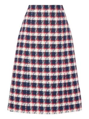 Carolina Herrera High-waisted Plaid Tweed Midi Skirt - Multicolor