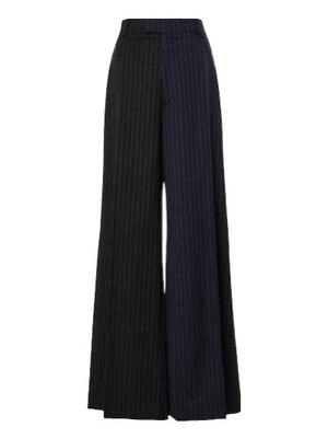 Vetements Pinstripe Wool Wide-leg Trousers - Black