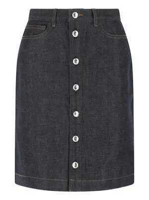 A.p.c. Button-down Denim Skirt - Black