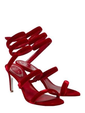 RENE CAOVILLA Rene Caovilla Cleo 80 Velvet Sandals