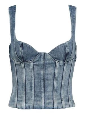 Off-White Denim Bustier - Gray