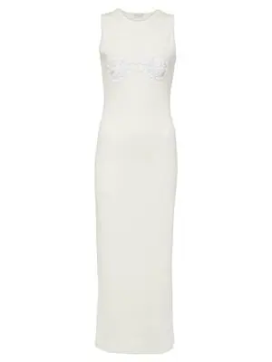 Magda Butrym Crochet-trimmed Cotton Midi Dress - White