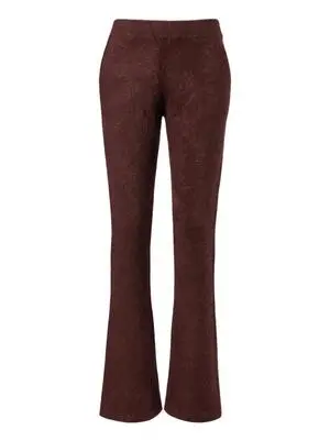 Dorothee Schumacher Fluffy Wool And Cashmere-blend Flared Pants - Wine Red
