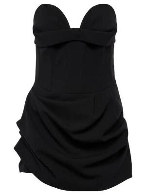 Magda Butrym Draped Wool-blend Bustier Dress - Black