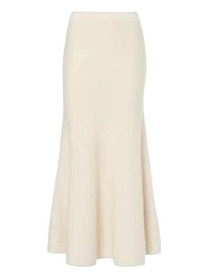 Gabriela Hearst Manni Knitted Cashmere Maxi Skirt - White