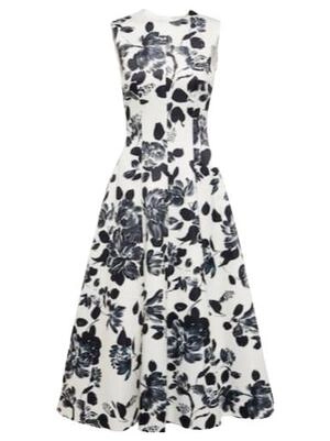 EMILIA WICKSTEAD Emilia Wickstead Mara Floral Twill Midi Dress White