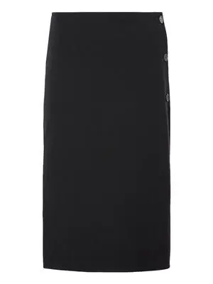 COURREGES Courreges Wool-Blend Midi Skirt With Button Detail And Slit