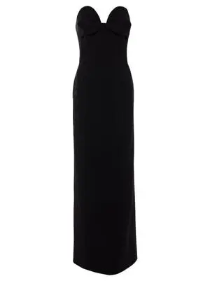 Magda Butrym Draped Wool-blend Bustier Gown - Black