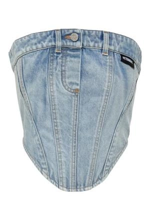 Vetements Cotton Denim Corset - Gray