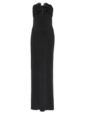 Magda Butrym Floral-appliqué Gown - Black