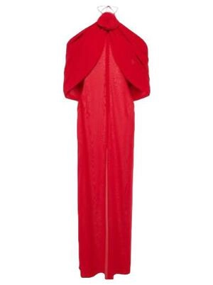 Magda Butrym Floral-appliqué Silk Blend Gown - Red