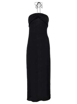 Magda Butrym Pearl-detail Halterneck Midi Dress - Black