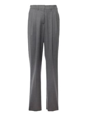Stella McCartney Wool Flannel Straight Leg Tailored Trousers - Black
