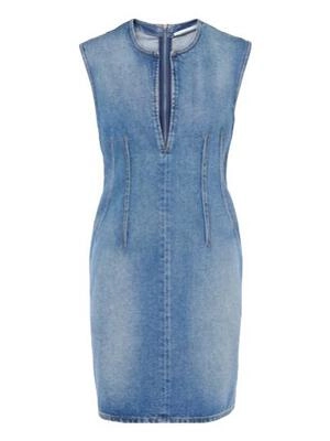 Stella McCartney Denim V-neck Minidress - Blue