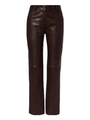 Magda Butrym Leather Straight Leg Trousers - Black