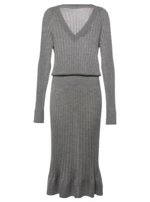 Proenza Schouler Eden Wool-blend Midi Dress - Gray