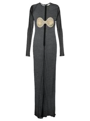Magda Butrym Crochet-trimmed Jersey Maxi Dress - Black