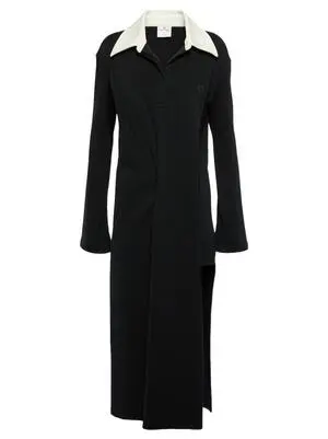 COURREGES Long Sleeve Lapel Collar Polo Dress - Black
