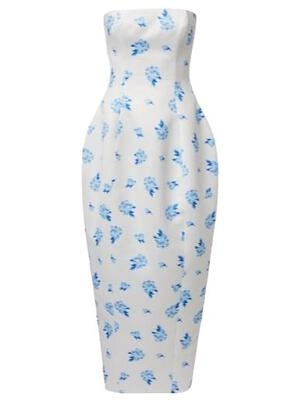 LEO Jessica Floral Bustier Gown - White