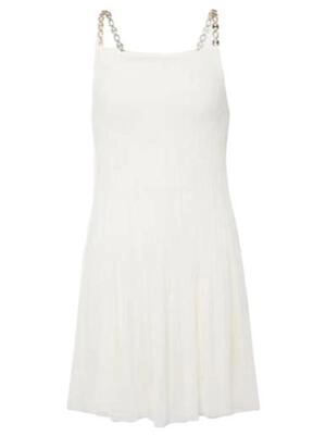 Rabanne Sleeveless Chain-embellished Mini Dress - White