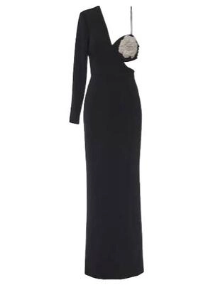 Rebecca Vallance Sachiel Gown With Floral Appliqu - Black