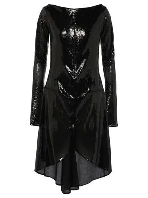 COURREGES Ellipse Sequined Cutout Midi Dress - Black