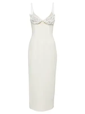 David Koma Embellished Cady Midi Dress - White