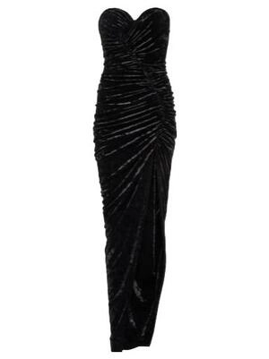 Alexandre Vauthier Ruched Velvet Gown - Black