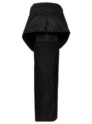Attico Cape Effect Midi Dress - Black