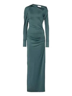 Victoria Beckham Ruched Asymmetric Gown - Blue