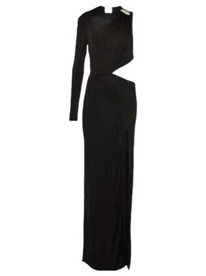 Galvan Cutout One-shoulder Gown - Black