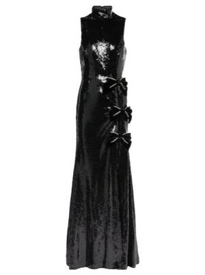 Rebecca Vallance Sequined High Neck Gown With Bow Detail - Black