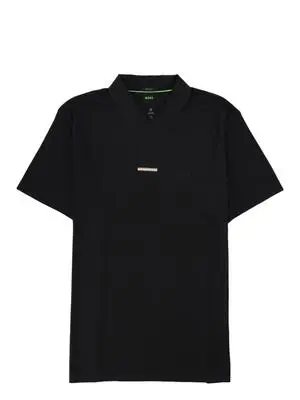 Hugo Boss Logo-print Short-sleeve Polo Shirt - Black