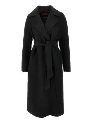 Max Mara Long Sleeved Belted Coat - Black