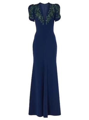 Jenny Packham Embellished Gown - Blue