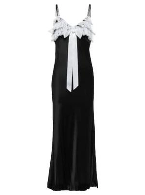 RODARTE Lace-trimmed Silk Maxi Dress - Black