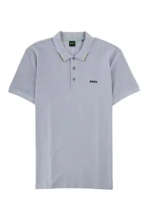 Hugo Boss Monogram-pattern Polo Shirt - Dark Gray