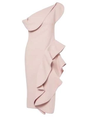 Maticevski Rhythm Ruffled One-shoulder Midi Dress - Pink