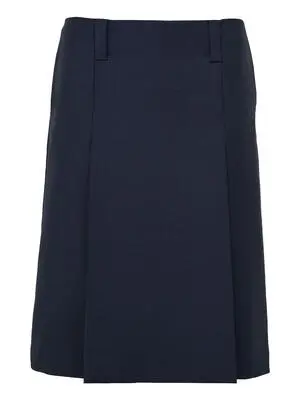 Miu Miu Logo Embroidered Midi Skirt - Black