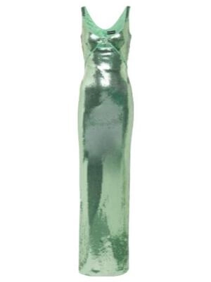 David Koma Sequined Gown - Green