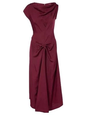 Victoria Beckham Deconstructed Gathered Midi Dress - Red