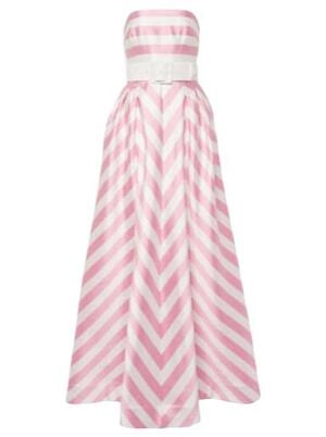 Rebecca Vallance Jocelyn Striped Satin Gown - Pink